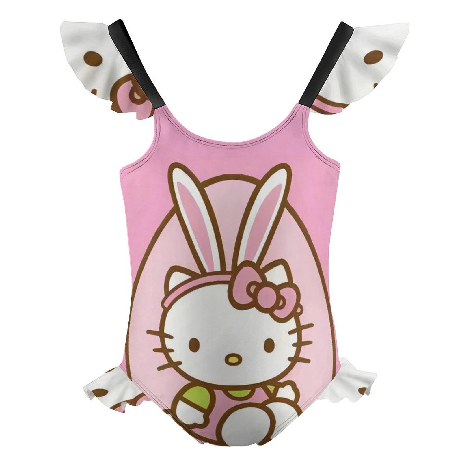 Hello Kitty swimsuit for Girl Cute Teen Girls One Piece Ruffle Trim ...