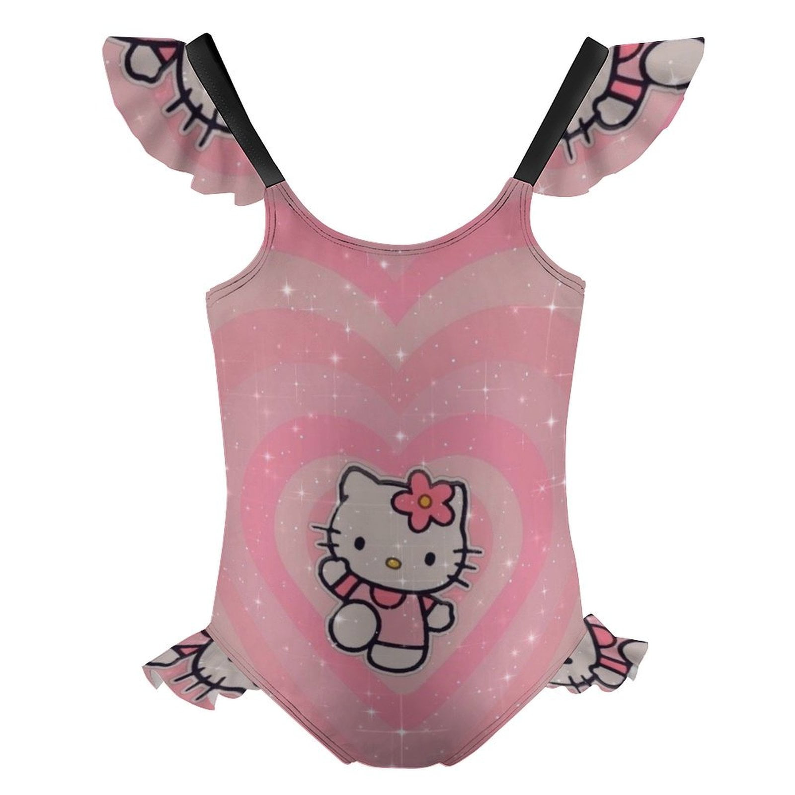 Hello Kitty swimsuit for Girl Cute Teen Girls One Piece Ruffle Trim ...