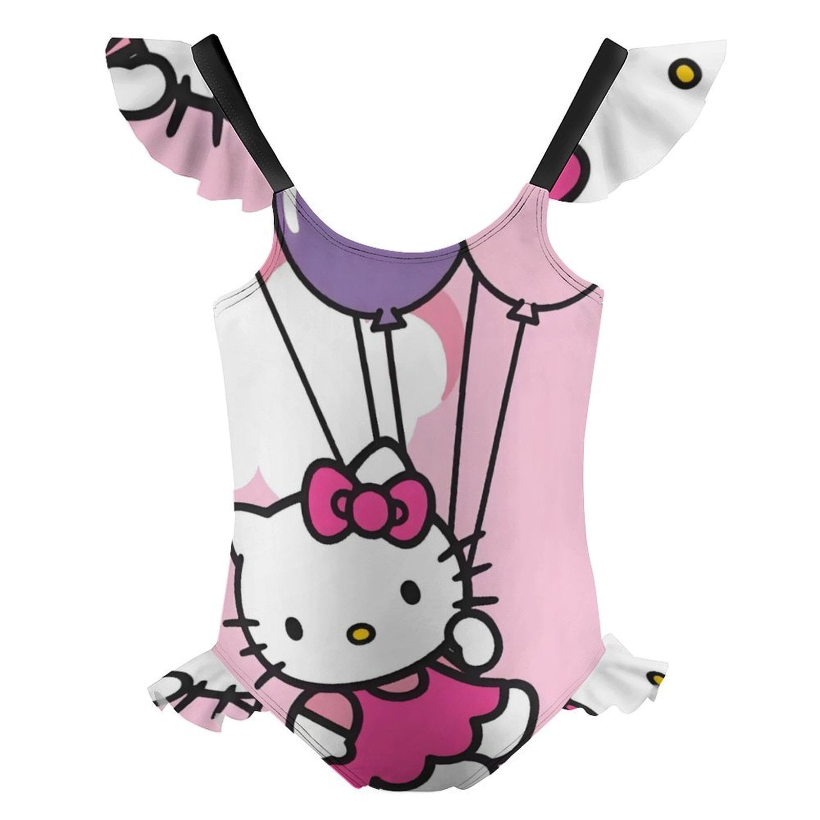 Hello Kitty swimsuit for Girl Cute Teen Girls One Piece Ruffle Trim ...