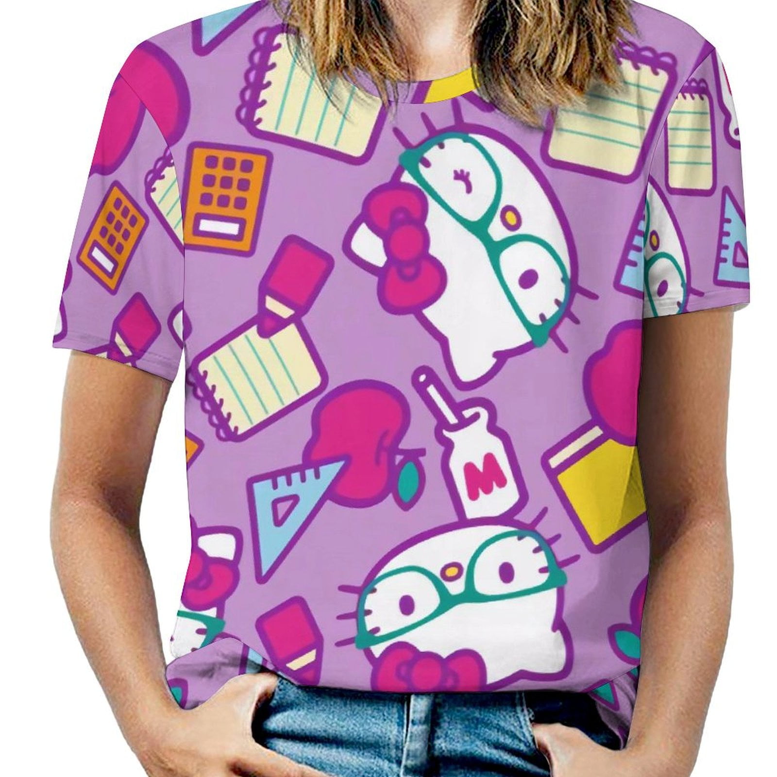 Hello Kitty t-shirts womens short sleeve tops 5XL - Walmart.com