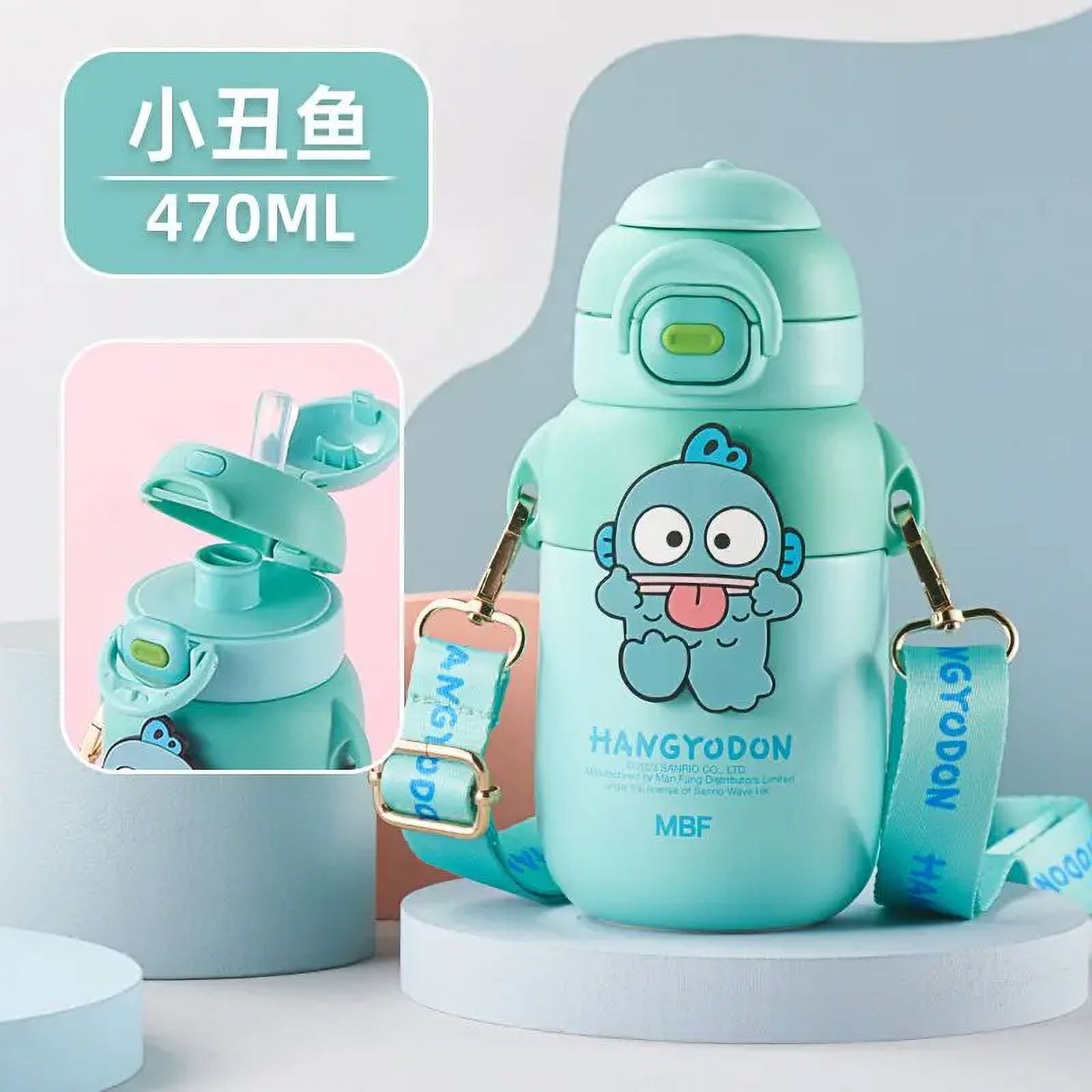 Hello Kitty thermos cup double drinking bottle 316 stainless steel cute straw cup lid crossbody ...