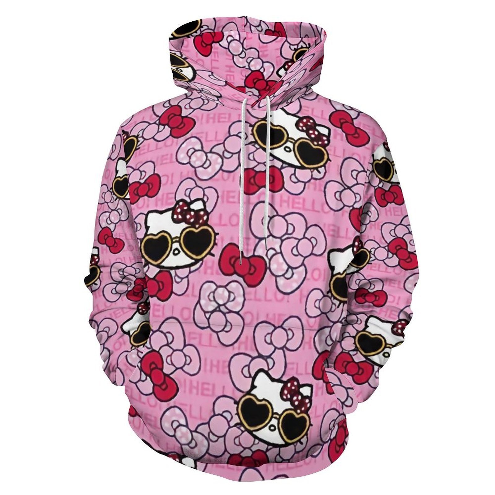 Hello Kitty with Glasses36 Graphic Unisex 3D Print Casual Pullover ...