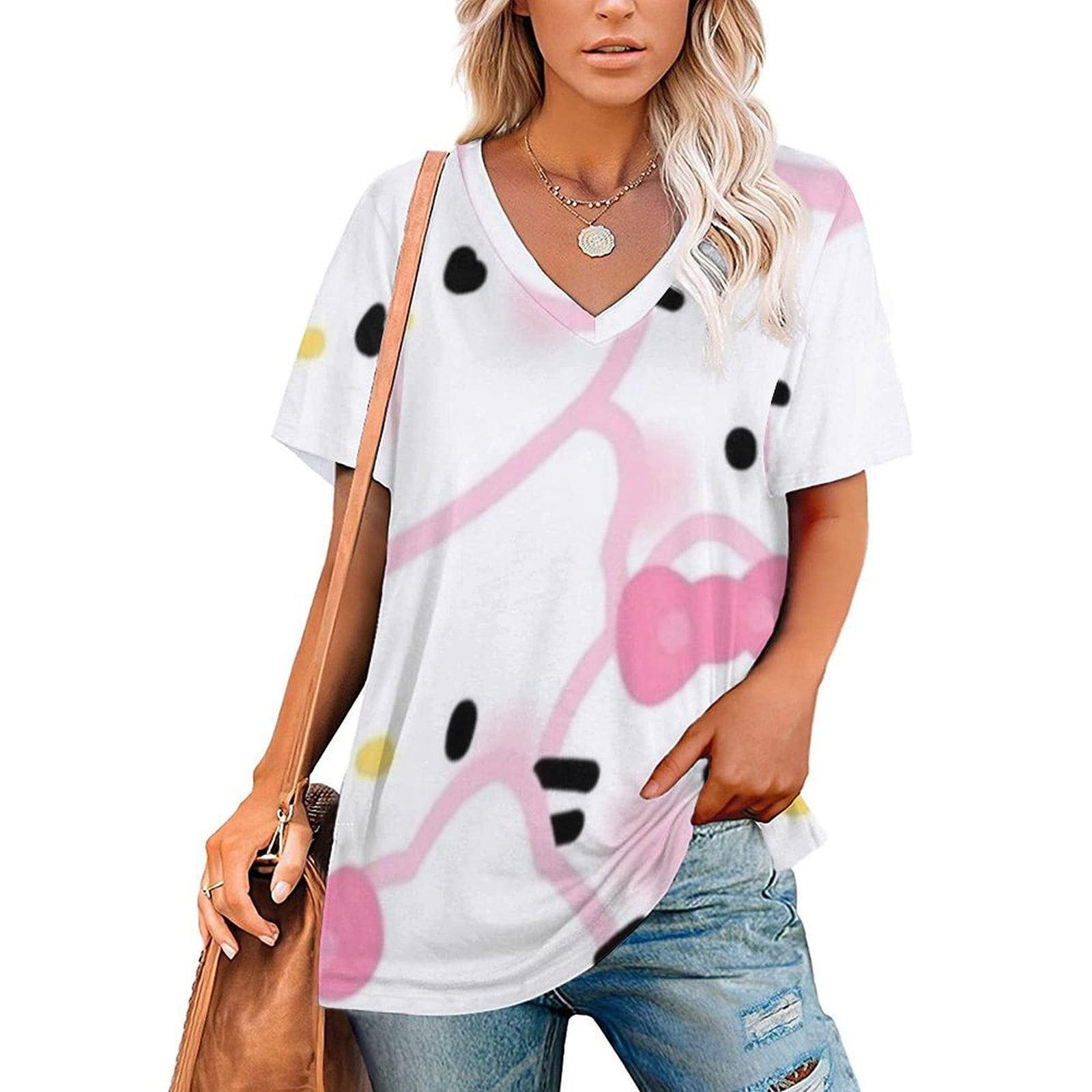 Hello Kitty women's V Neck short sleeve tee shirt XL - Walmart.com