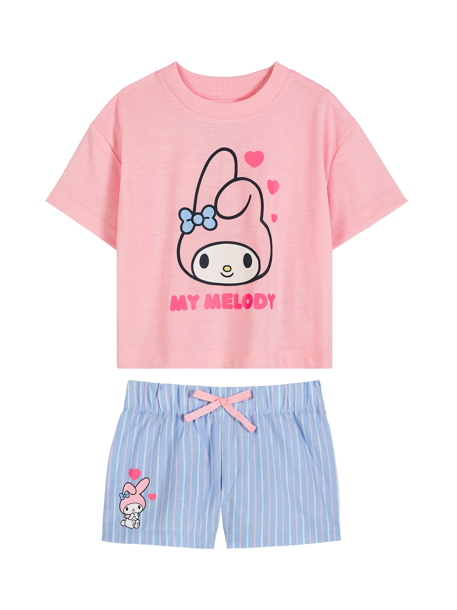 Hello Kitty x Wonder Nation Girls Short Sleeve Pajama Top and Short ...