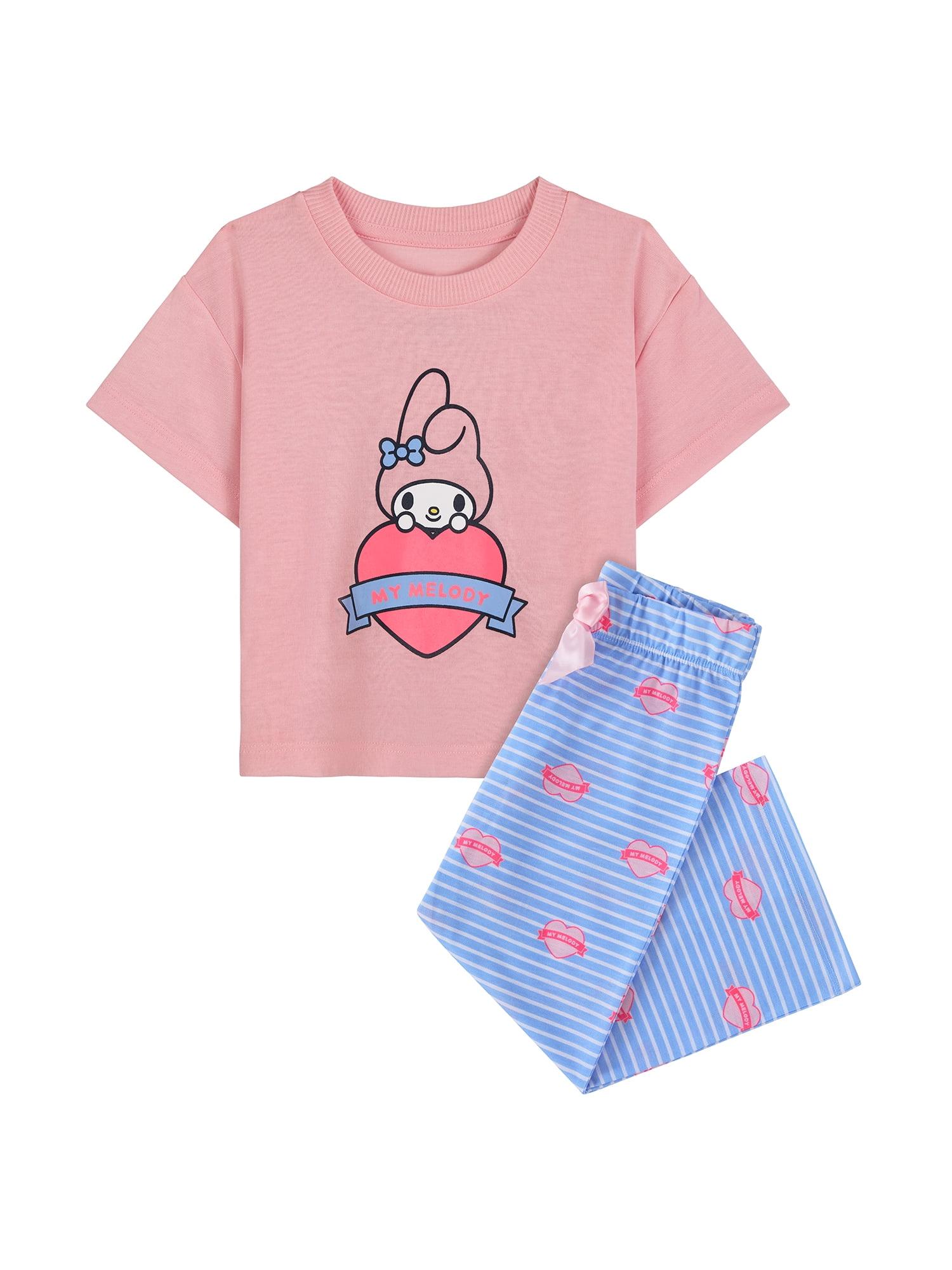 Hello Kitty x Wonder Nation Girls Short Sleeve Top and Sleep Pants ...