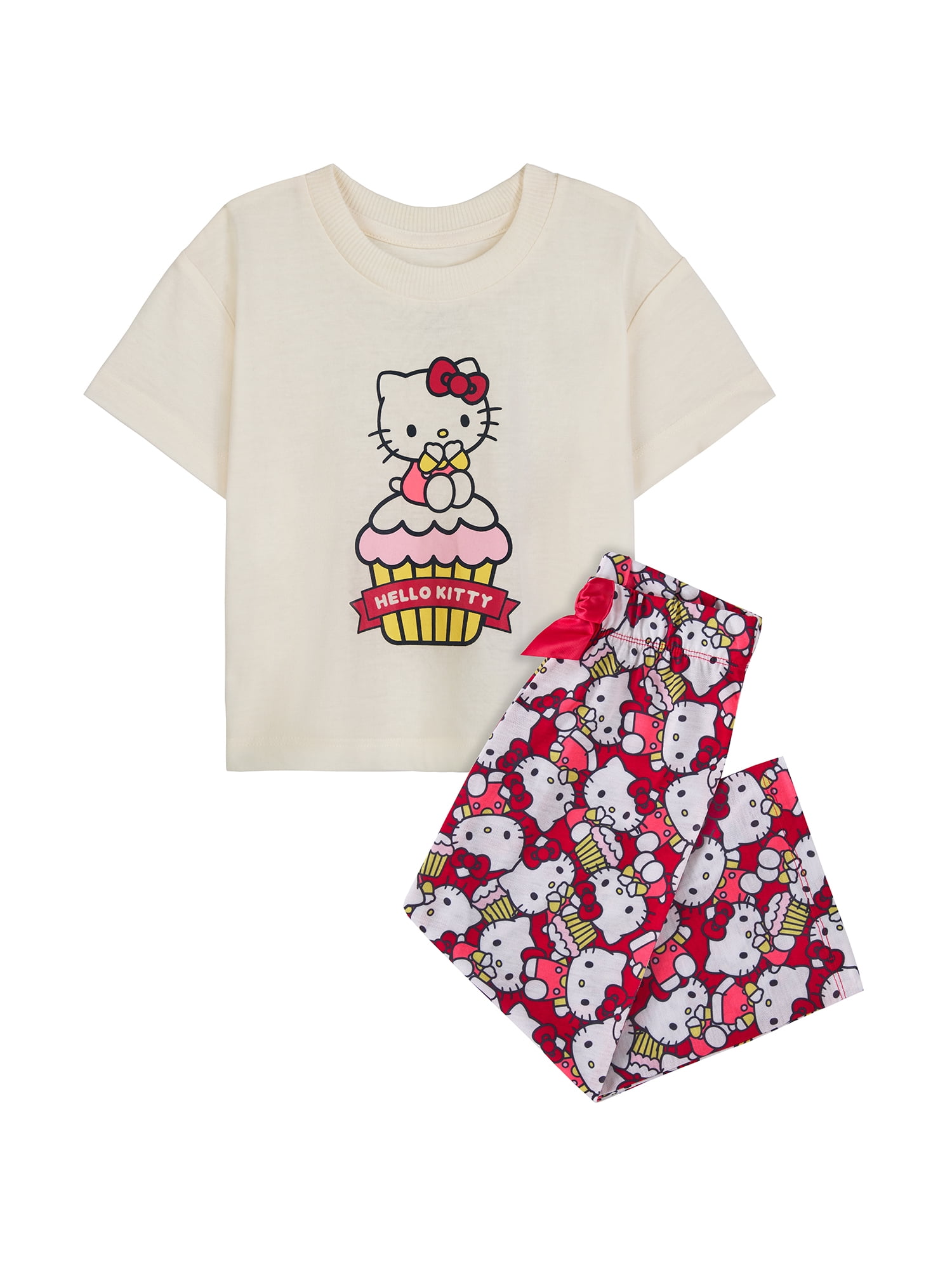 Hello Kitty x Wonder Nation Girls Short Sleeve Top and Sleep Pants ...