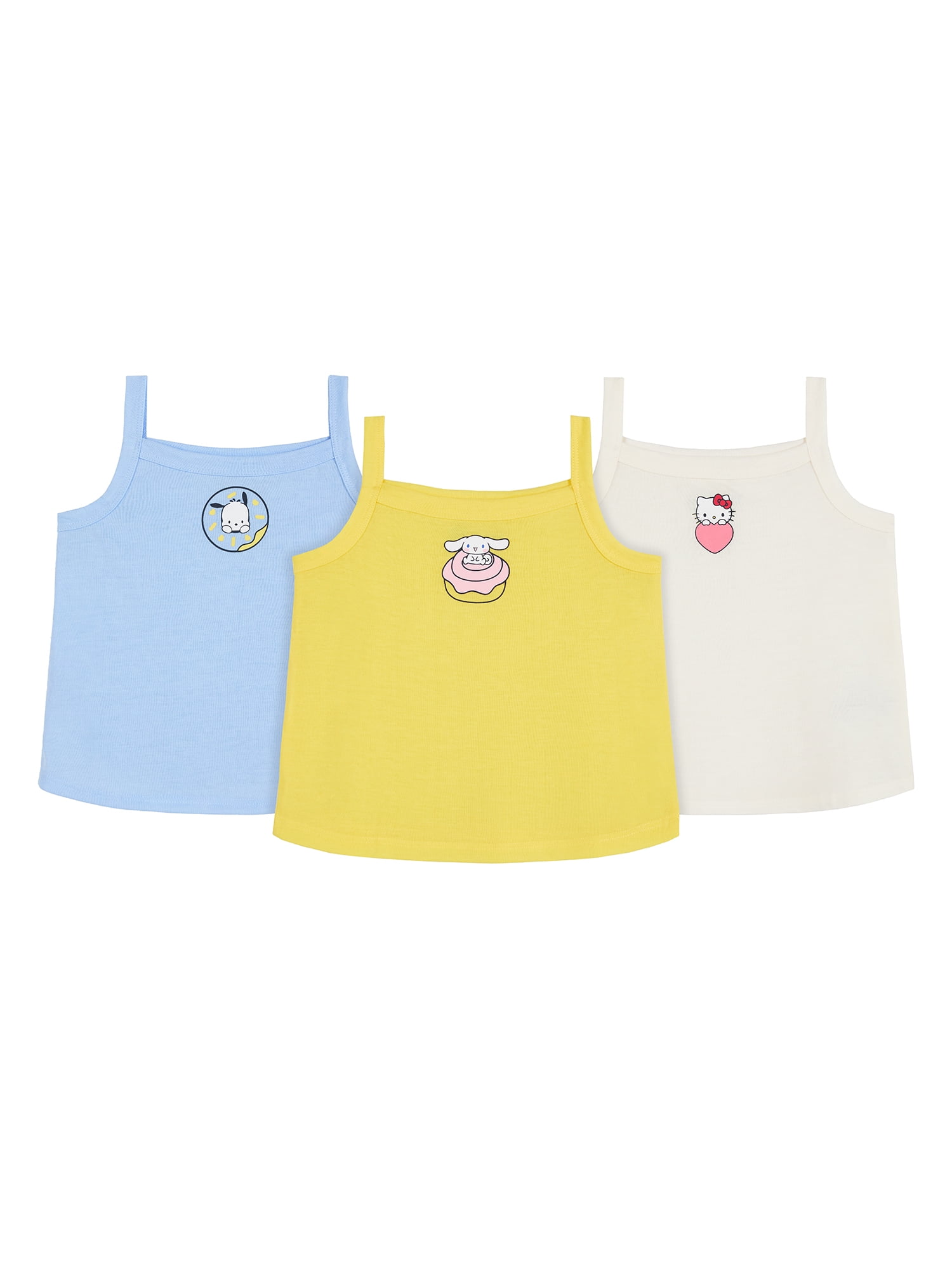 Hello Kitty x Wonder Nation Girls Tank Top Pajama, 3-Pack, Sizes 4-18 ...