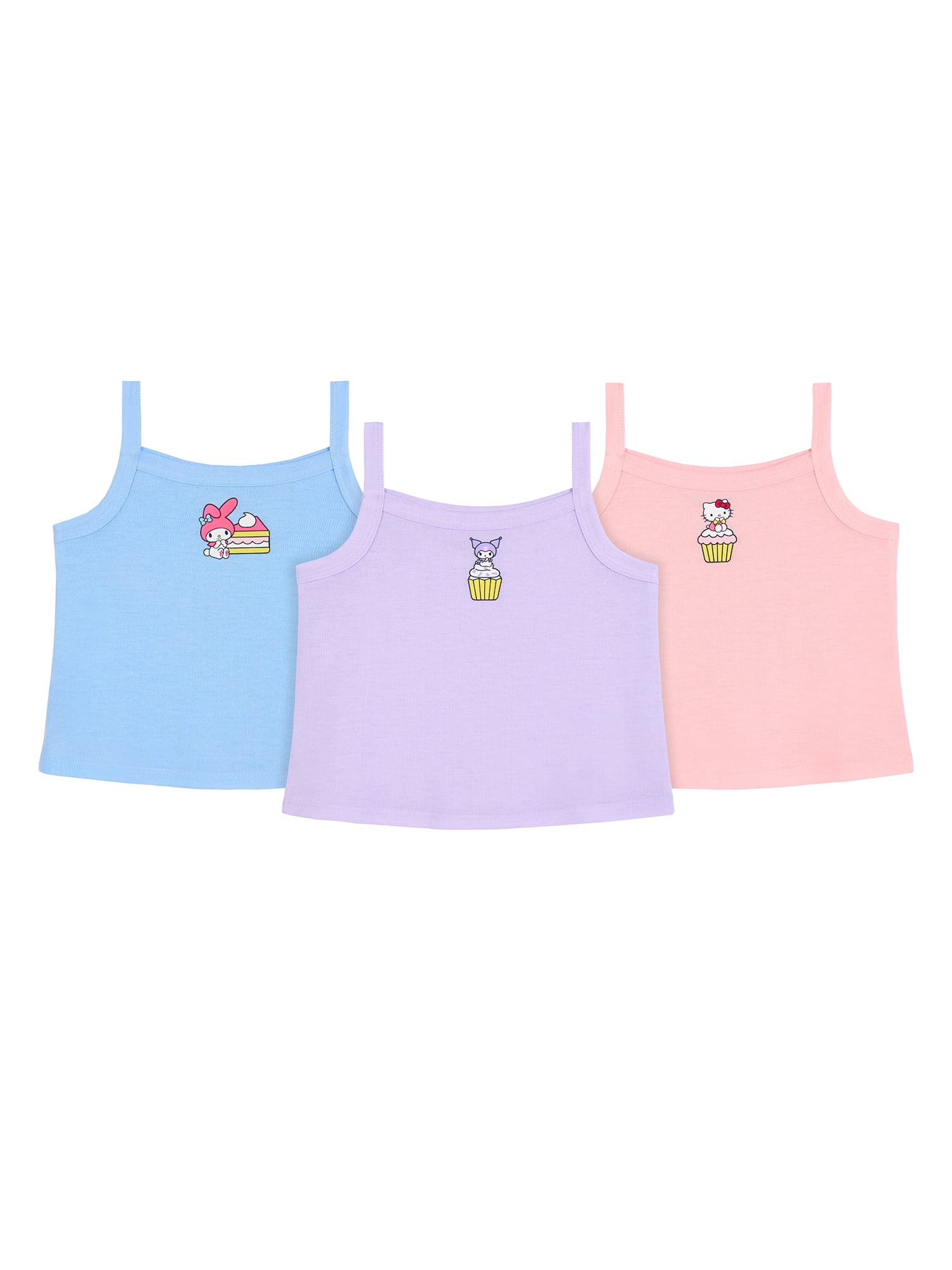 Hello Kitty x Wonder Nation Girls Tank Top Pajama, 3-Pack, Sizes 4-18 ...