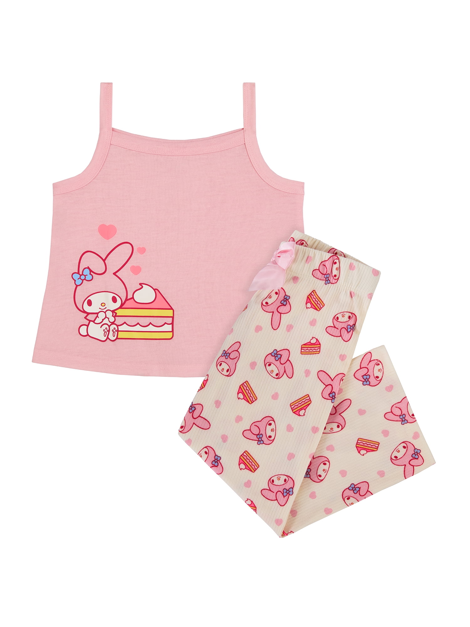 Hello Kitty x Wonder Nation Girls Tank and Sleep Pant Pajama Set, 2 ...