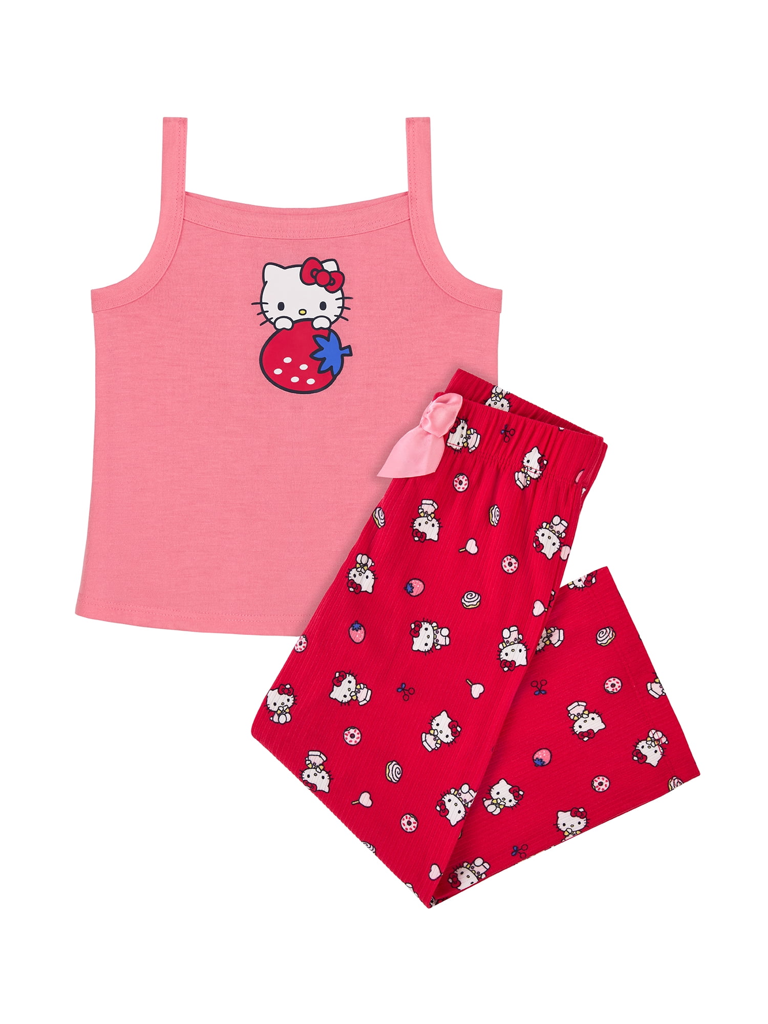 Hello Kitty x Wonder Nation Girls Tank and Sleep Pant Pajama Set, 2 ...