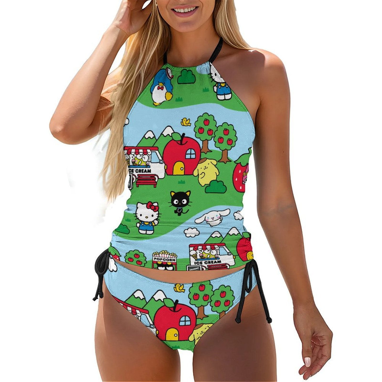 Hello Kitty0325 Women's Tankini Sets Two Piece Swimsuit Halter Neck ...