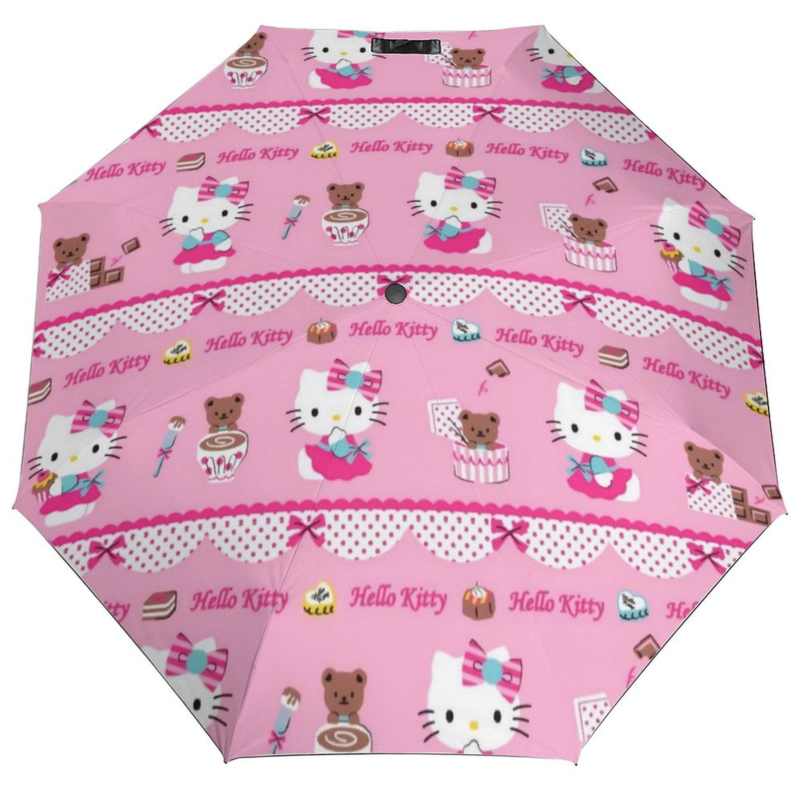 Hello Kitty5569 Travel Automatic Folding Rain Umbrellas with Cover Bag ...