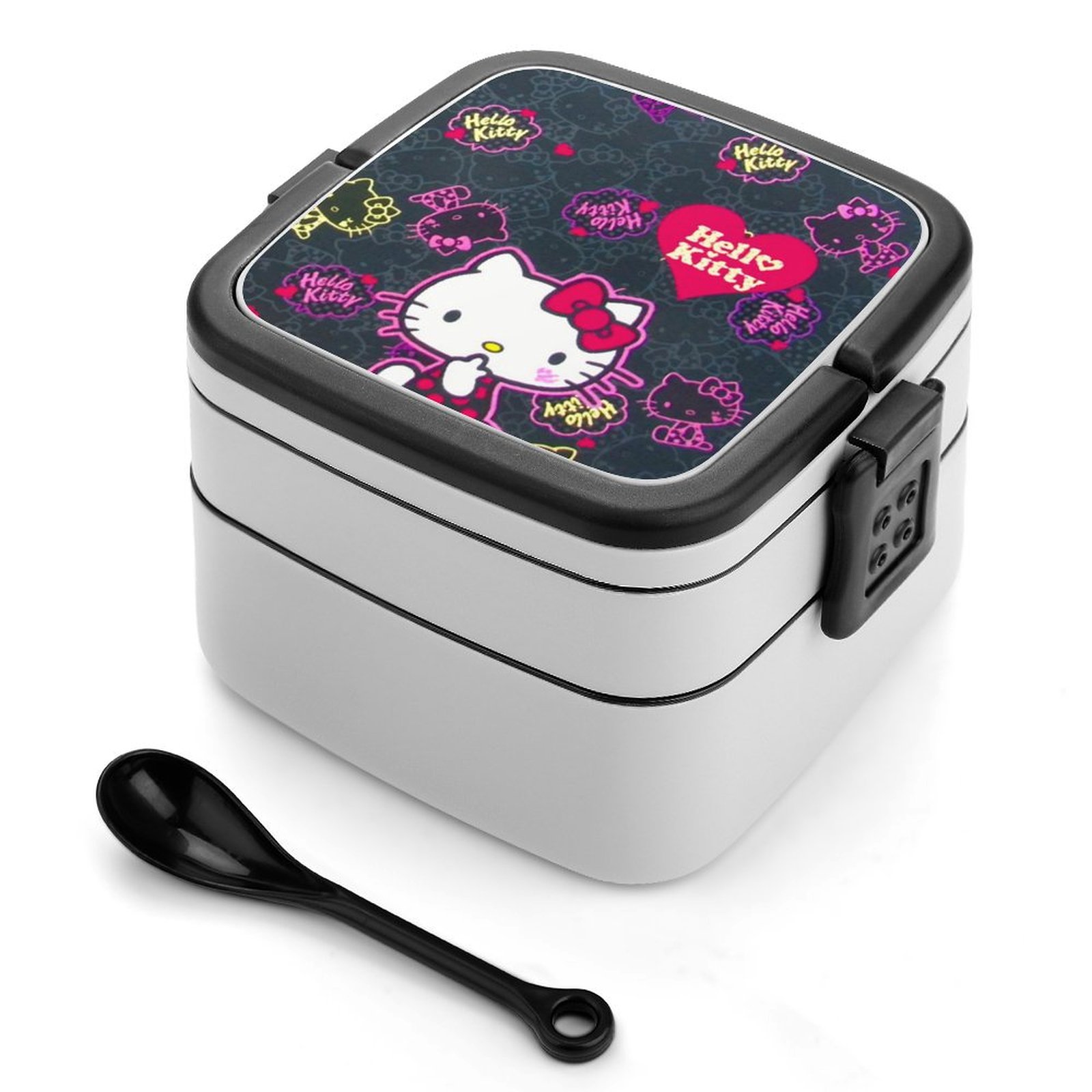 Hello Kitty580014 Lunch Boxes 1000 ML Double Layer Bento Box with ...