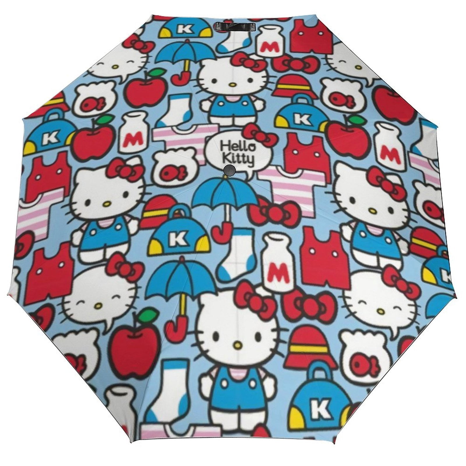 Hello Kitty9856 Travel Automatic Folding Rain Umbrellas with Cover Bag ...