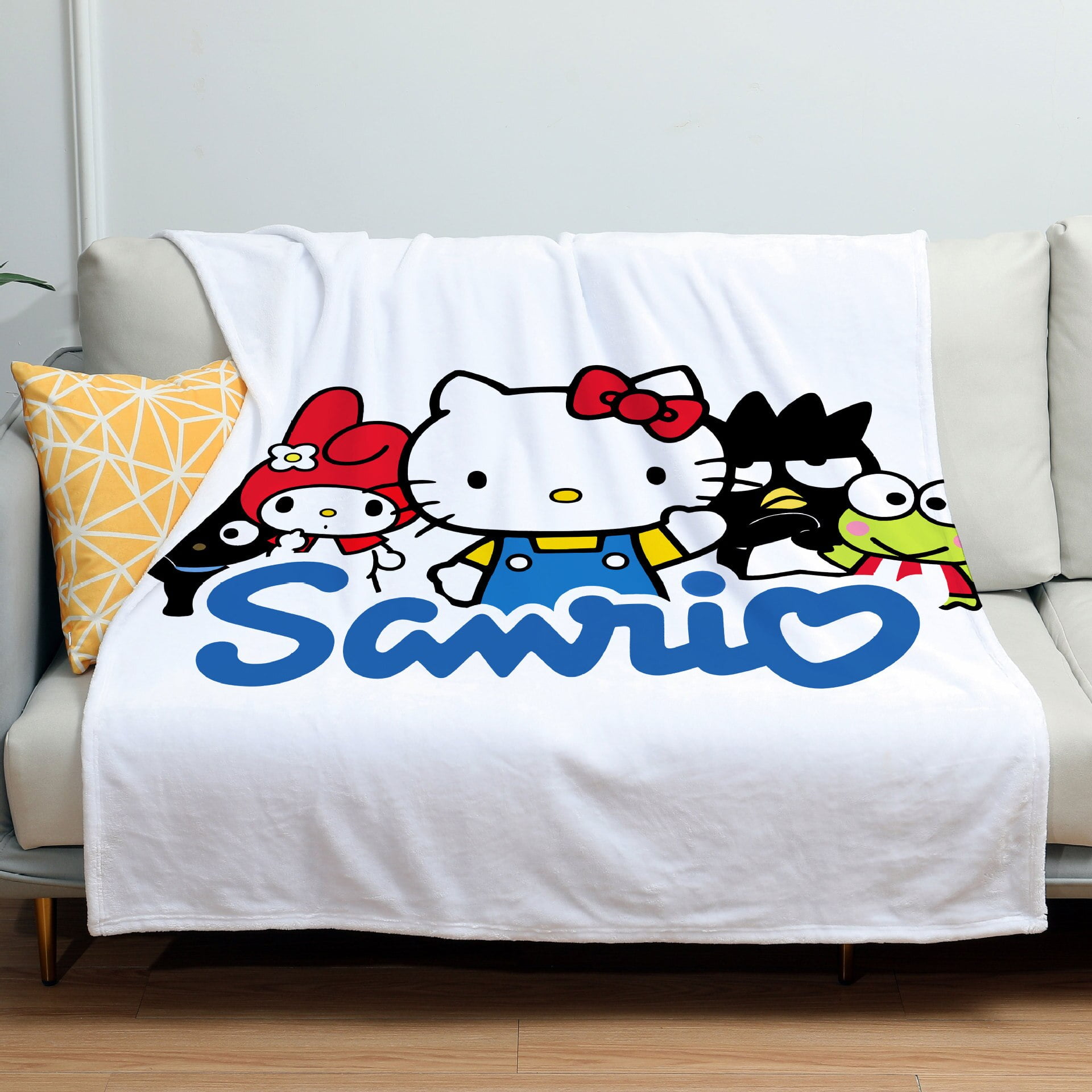 Hello Kittys Cartoon Blanket Kawaii Sanrioed Kuromi Purin Plushie ...
