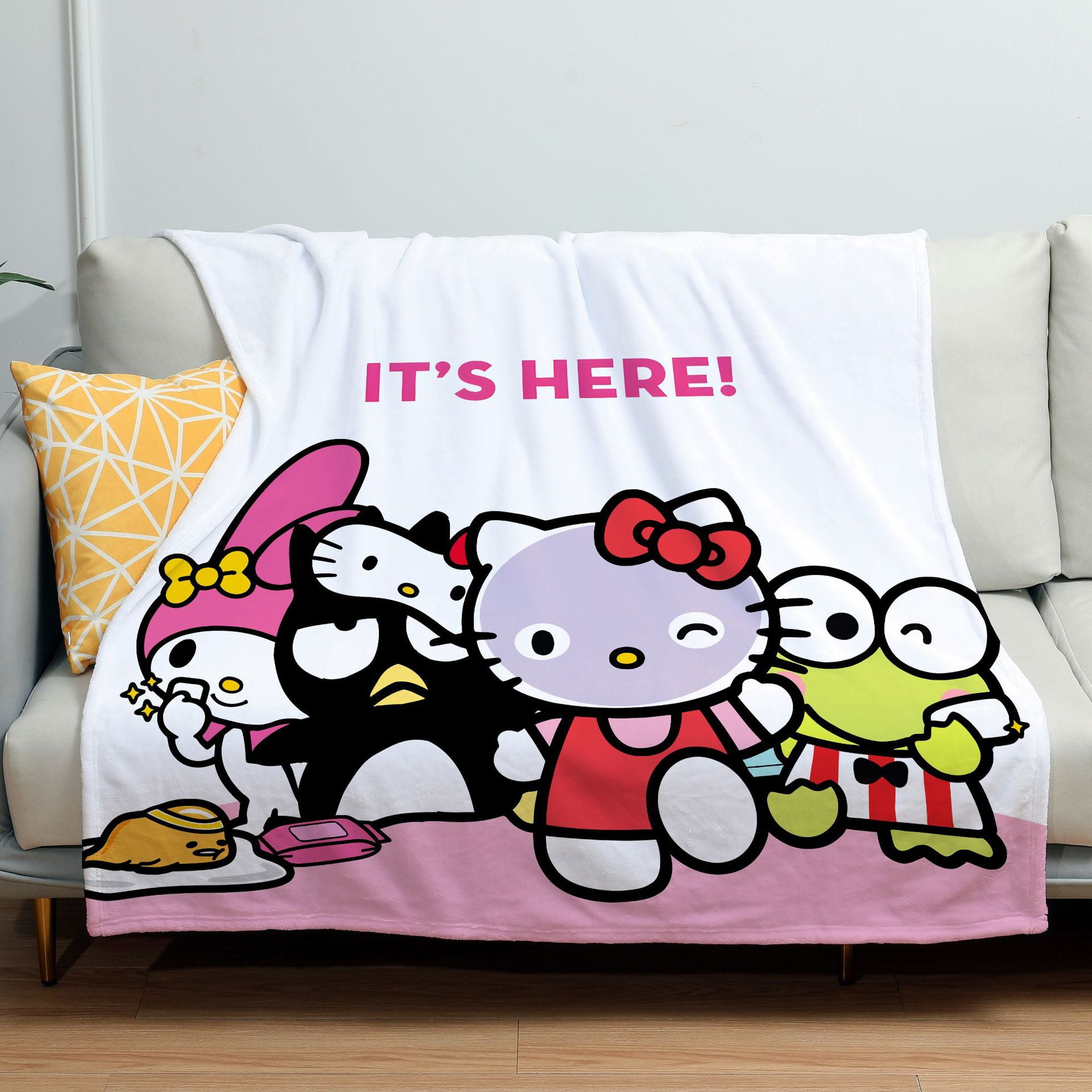 Hello Kittys Cartoon Blanket Kawaii Sanrioed Kuromi Purin Plushie ...
