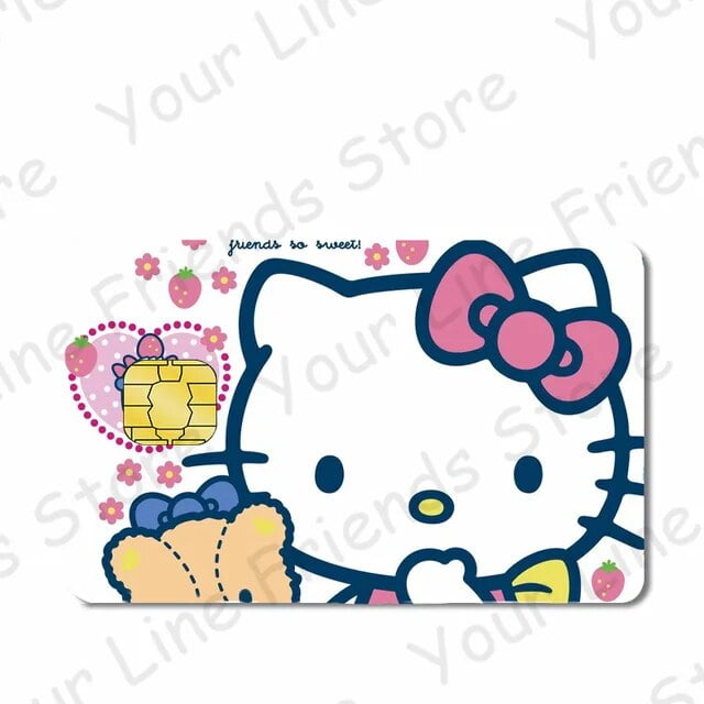 Hello Kittys Credit Debit Card Sticker Kawaii Sanrios My Melody Poker ...