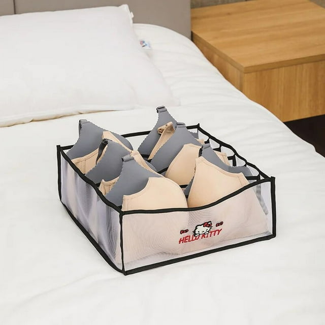 Hello Kittys Kuromi Mesh Clothes Storage Organizer Sanrios Kawaii ...