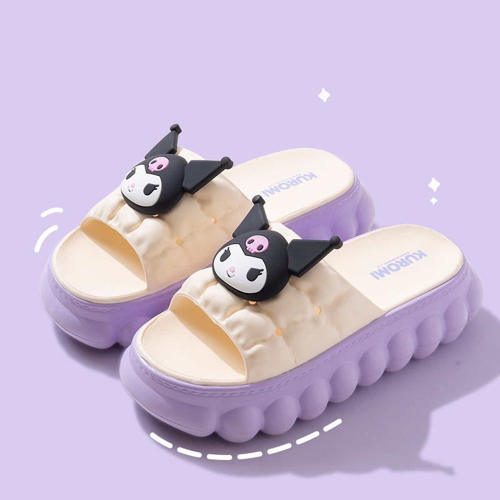 Hello Kittys Slippers Sanrios Anime Figure Kuromi Kawaii Summer Cartoon ...