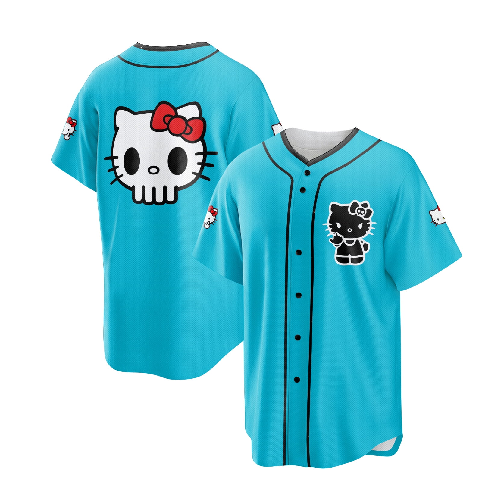 Hello Kity baseball jersey Cartoon Shirt Women Man shirt Training ...