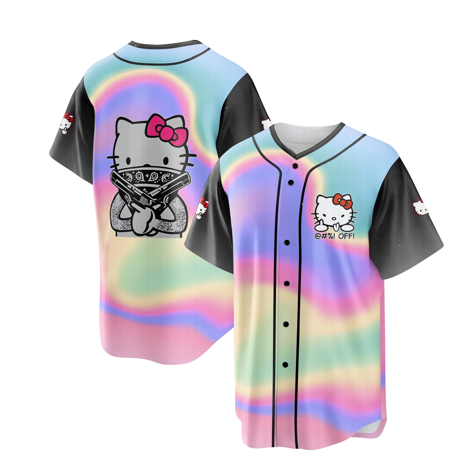 Hello Kity baseball jersey Cartoon Shirt Women Man shirt Training ...