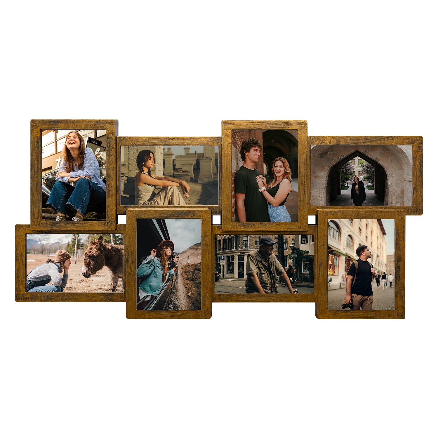 Hello Laura 8-Opening Brown Collage Photo Frame - Showcase Memories ...