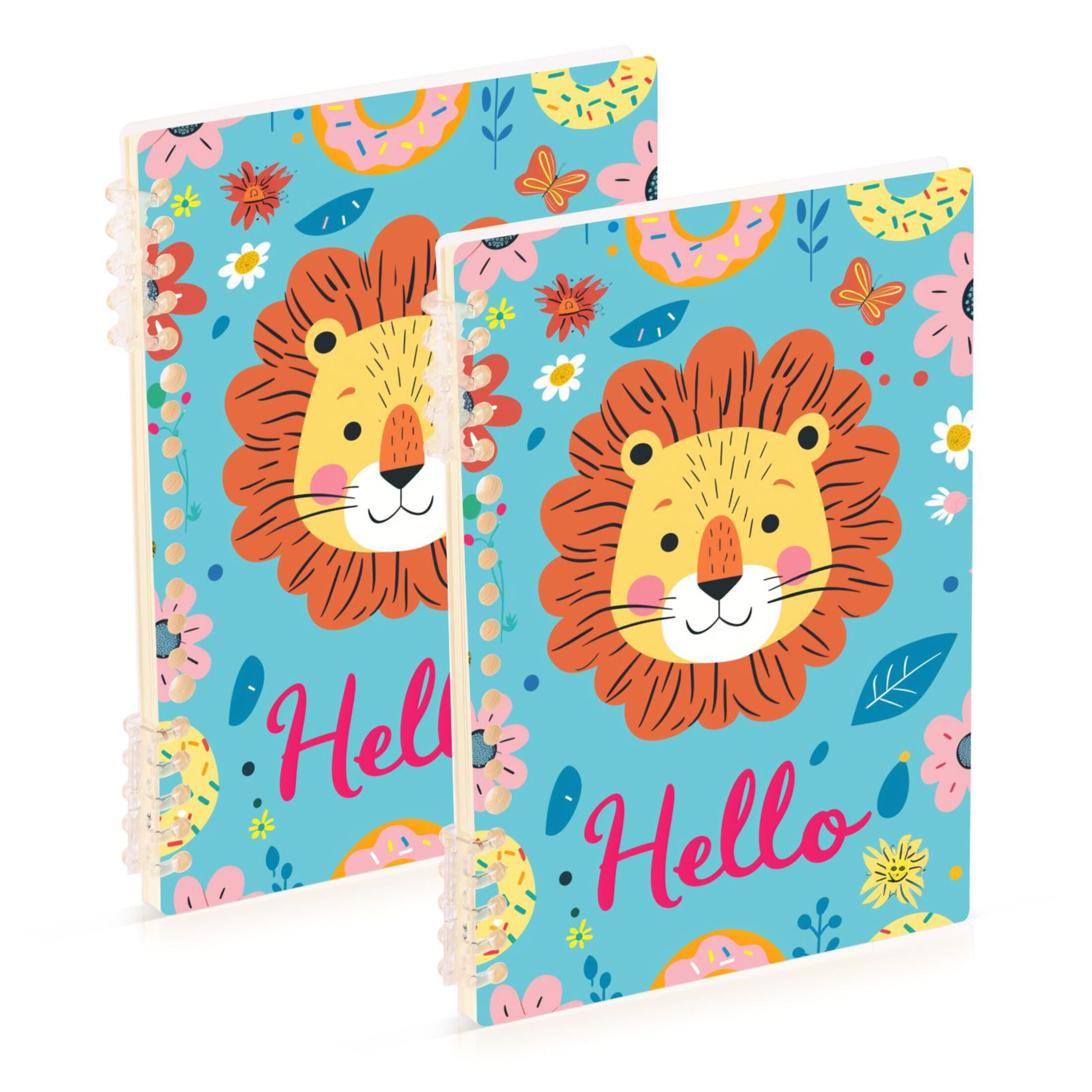 Hello Lion Face Notebooks 2 Pcs 1-subject Journal 60 Sheets A5 College ...