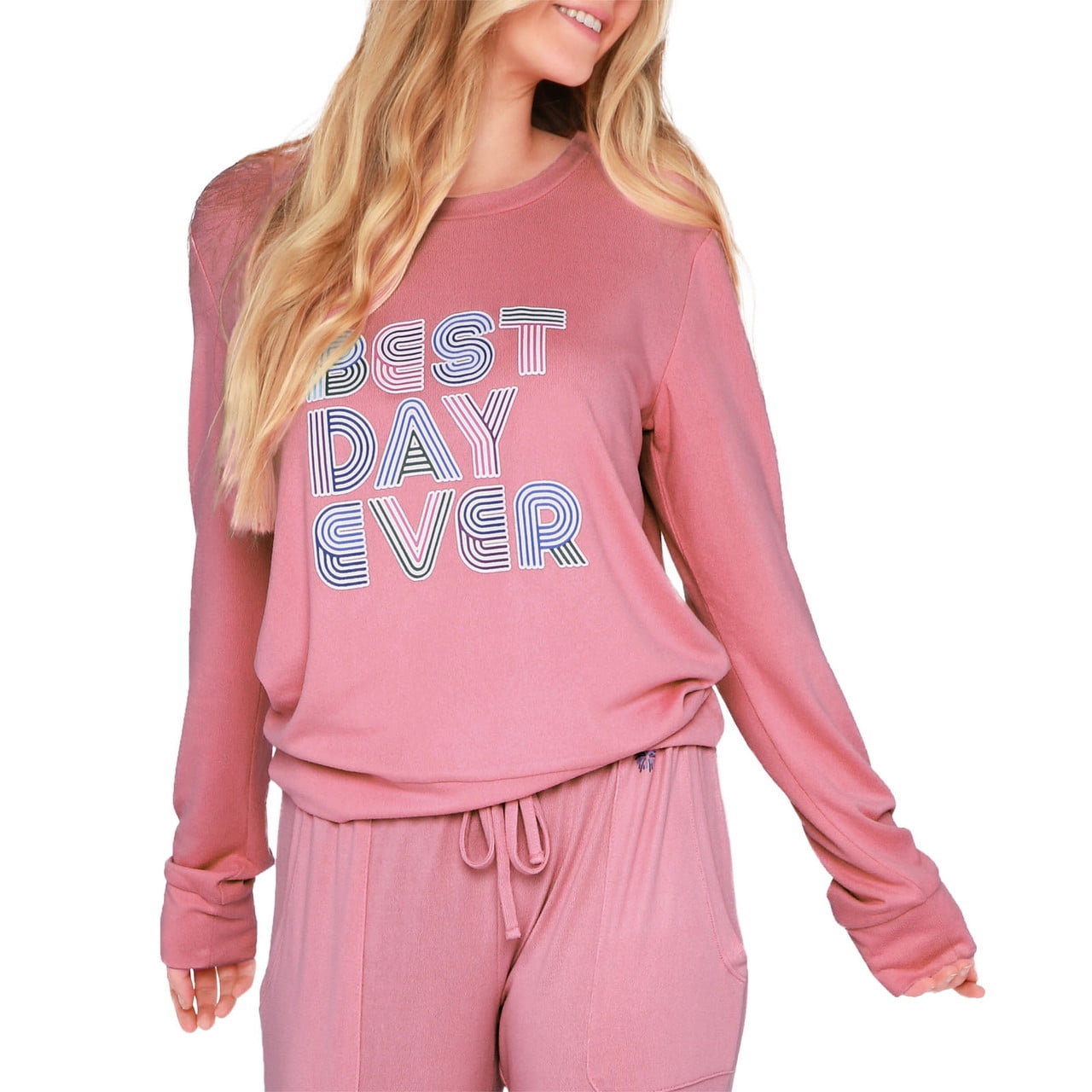 Hello Mello Best Day Ever Lounge Sweater Long Sleeve Pajama Top, Best ...