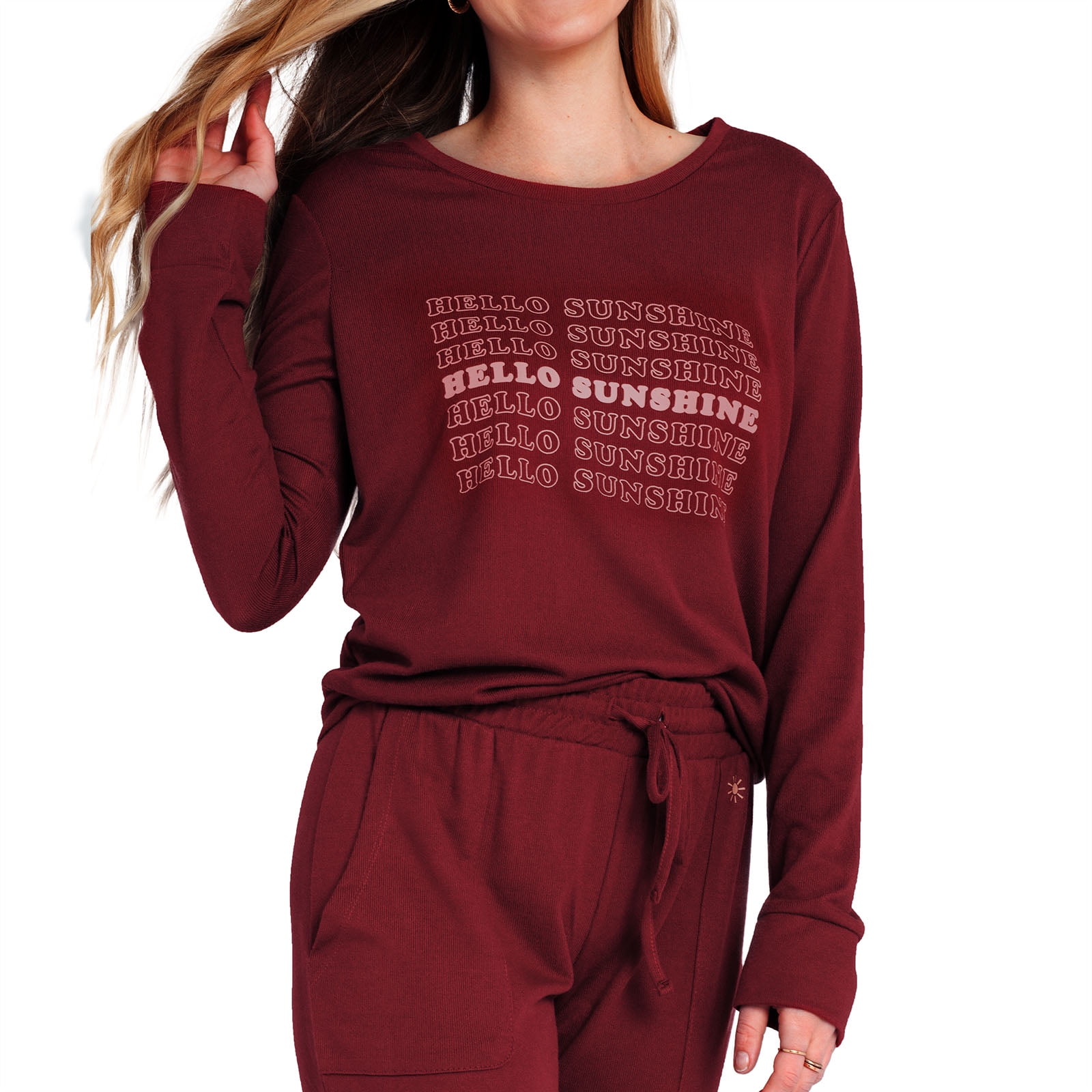 Hello Mello Best Day Ever Lounge Sweater Long Sleeve Pajama Top, Hello ...