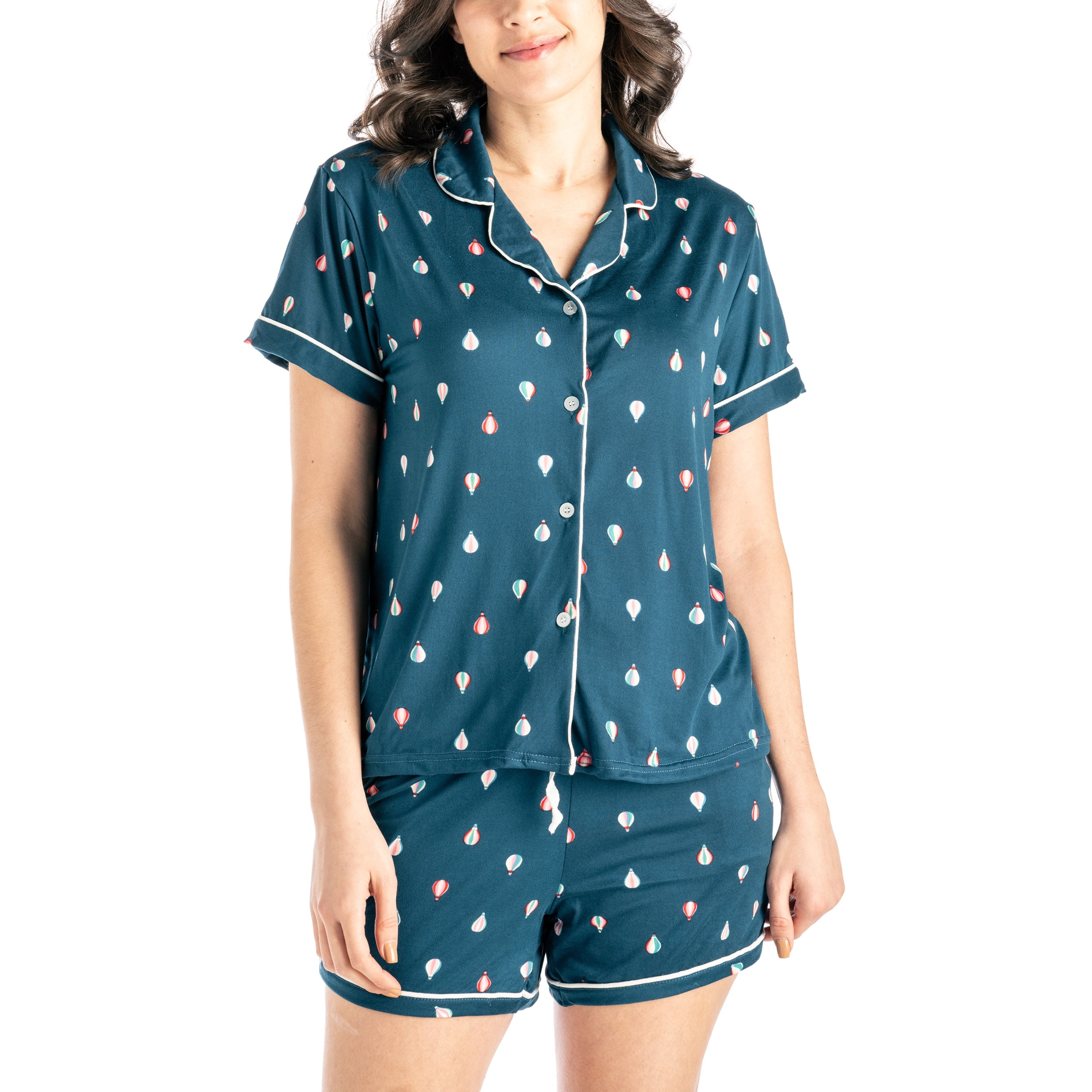 Hello Mello Carried Away Lounge Top and Shorts, 2-Piece Pajama Set, Carried Away Small/Medium ...