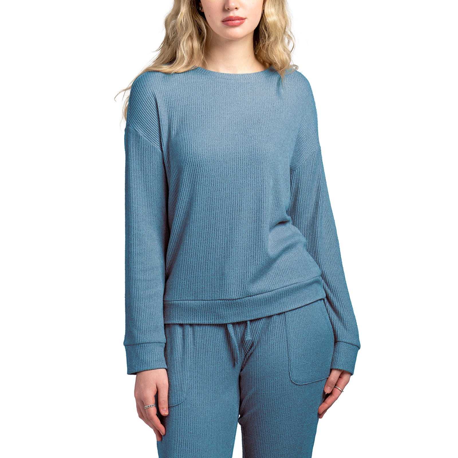 Hello Mello CuddleBlend Lounge Sweater Long Sleeve Relaxed Loose Fit ...
