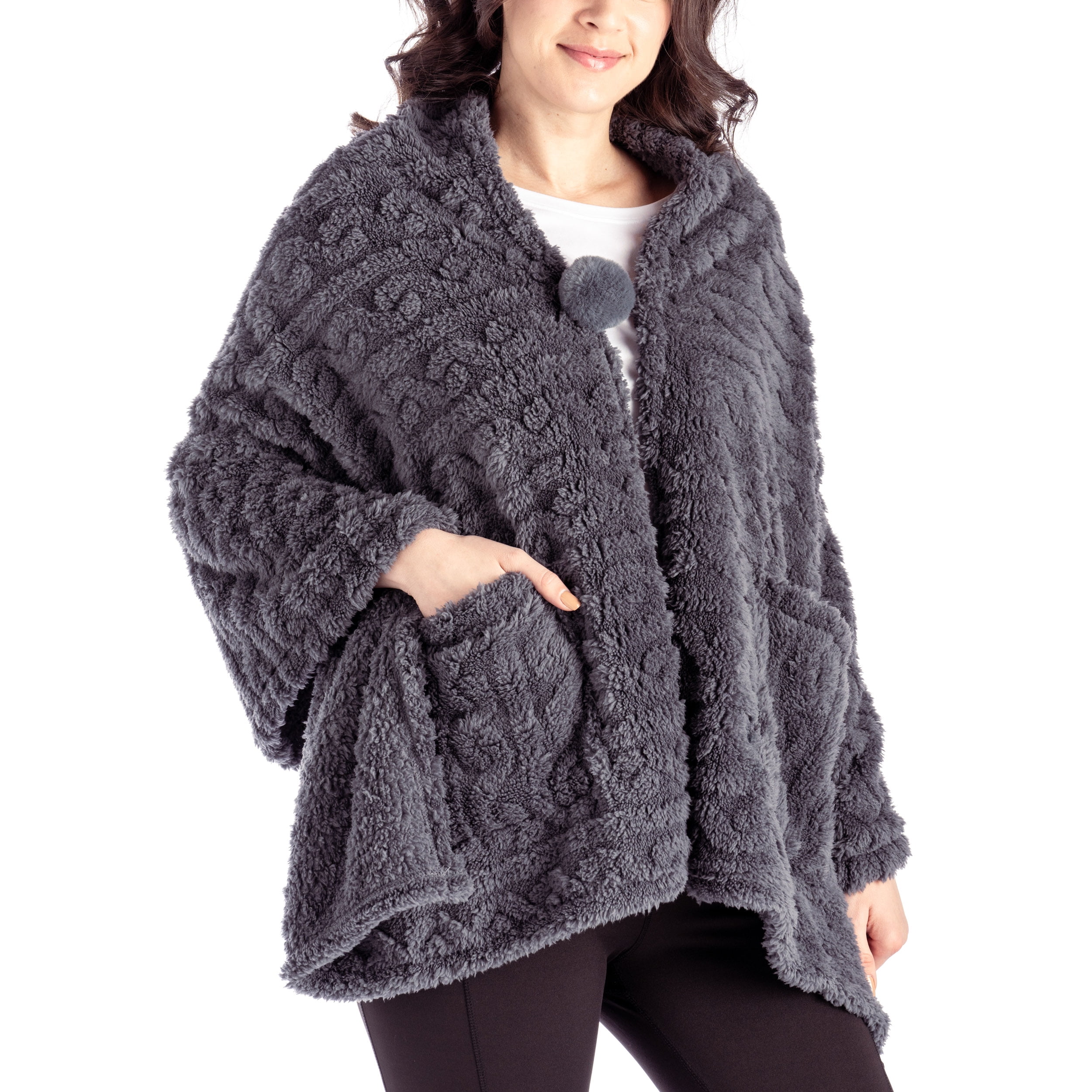 Hello Mello The Coziest Blanket Wrap Plush Poncho Soft Sweater ...