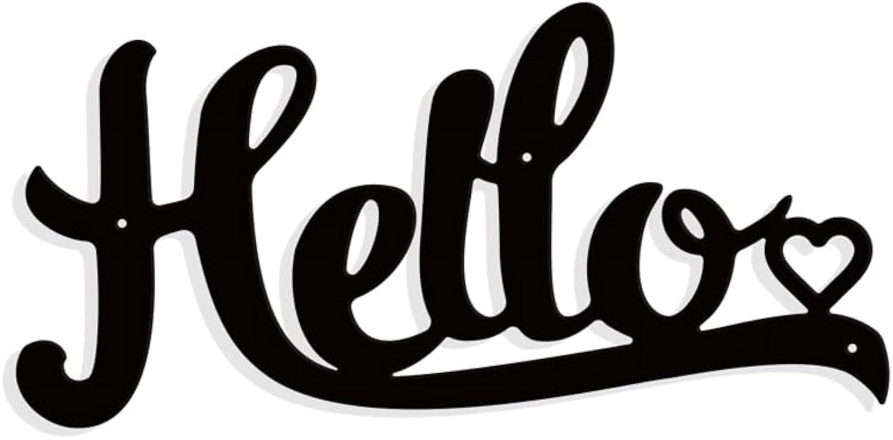 Hello Metal Wall Hanging Decor Silhouette Wall Art for Home Garden ...