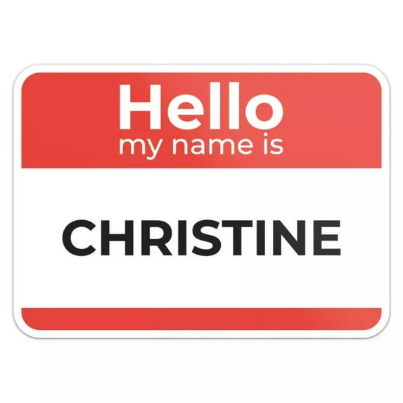 Hello My Is Christine Sticker Phone Decal Water Bottle Stickers Car ...