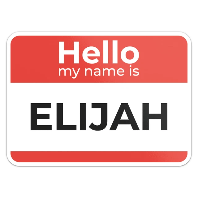 Hello My Is Elijah Sticker Phone Decal Water Bottle Stickers Car Decals ...