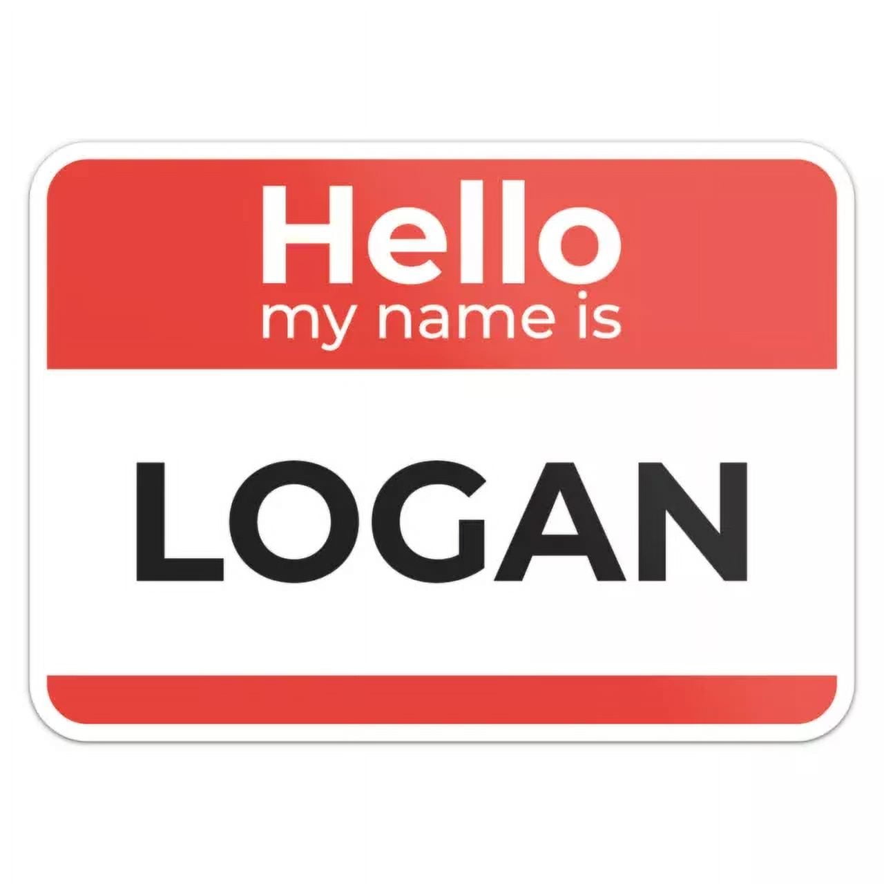 Hello My Is Logan Sticker Phone Decal Water Bottle Stickers Car Decals ...