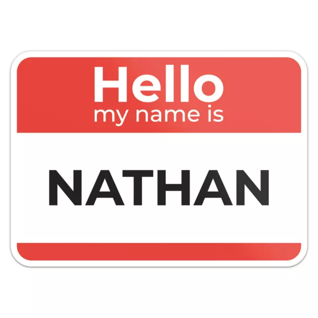 Hello My Is Nathan Sticker Phone Decal Water Bottle Stickers Car Decals ...