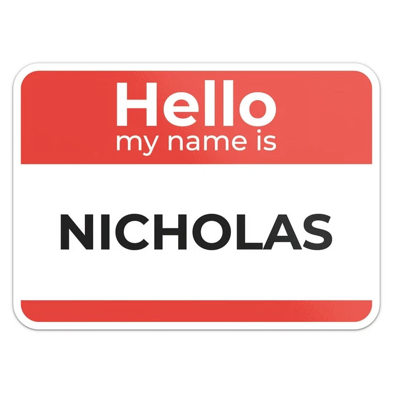 Hello My Is Nicholas Sticker Phone Decal Water Bottle Stickers Car ...