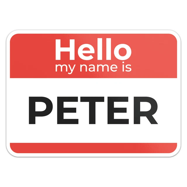 Hello My Is Peter Sticker Phone Decal Water Bottle Stickers Car Decals ...
