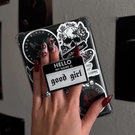Hello My Name Is Good Girl E-reader Grip | Spicy Bookish Grip for E ...