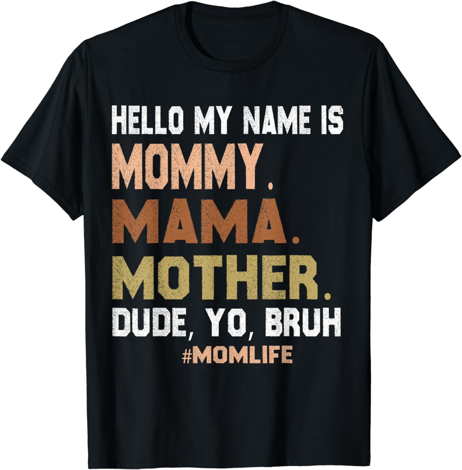 Hello My Name Is Mommy Mama Mother Dude Yo Bruh T-Shirt - Walmart.com