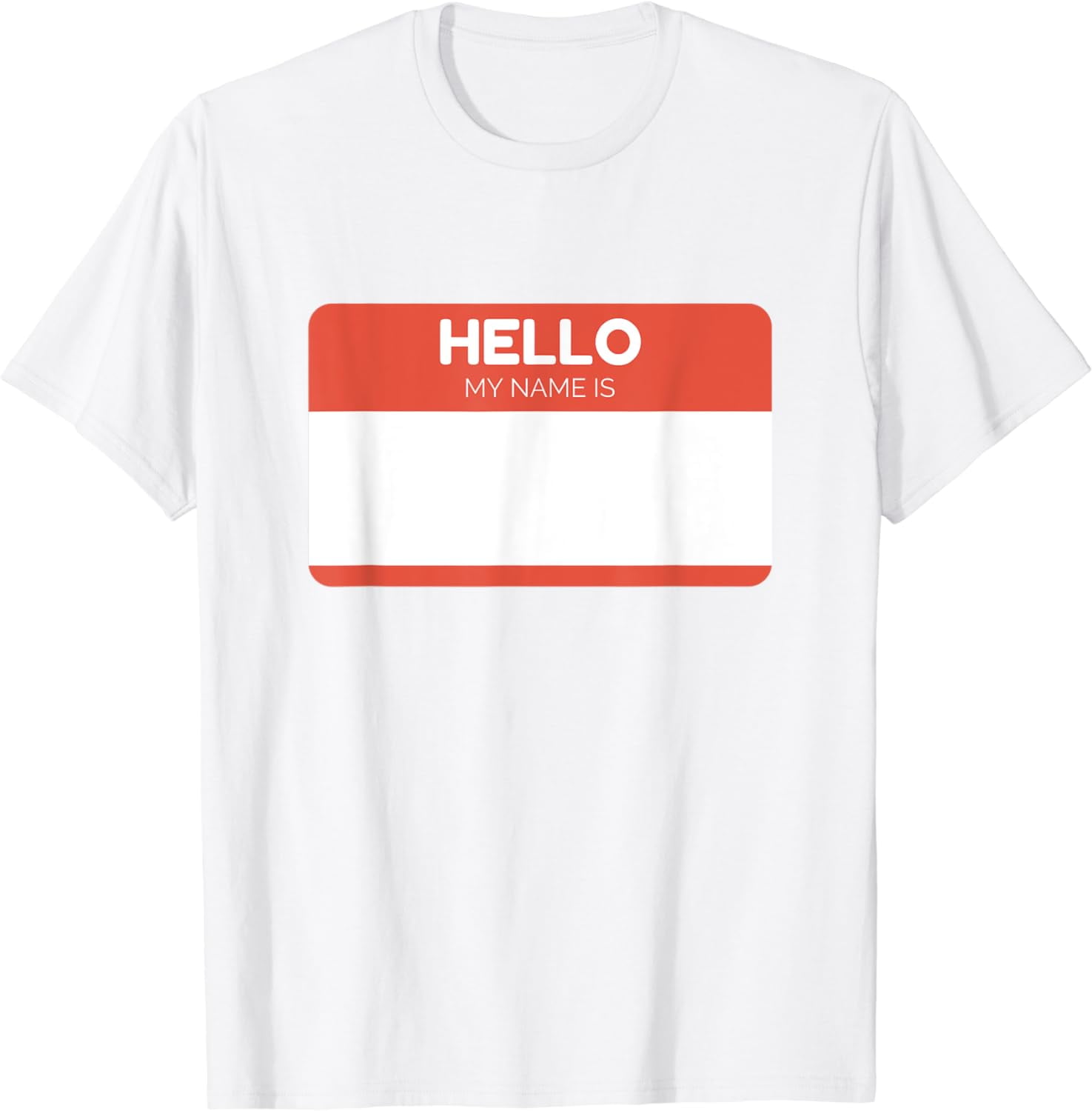Hello My Name Is Sticker T-Shirt Name Tag Work Badge Tee - Walmart.com