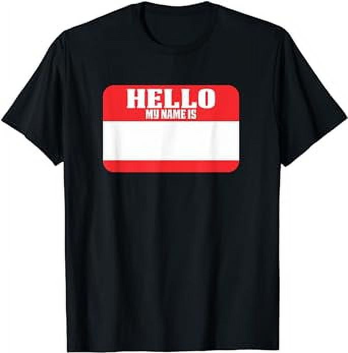 Hello My Name Is Sticker | Write On Me Name Tag Work Badge T-Shirt ...