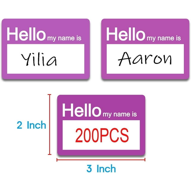 Hello My Name Is Stickers/Badges/ 2 X 3 Inch Name Tag Labels Great For ...