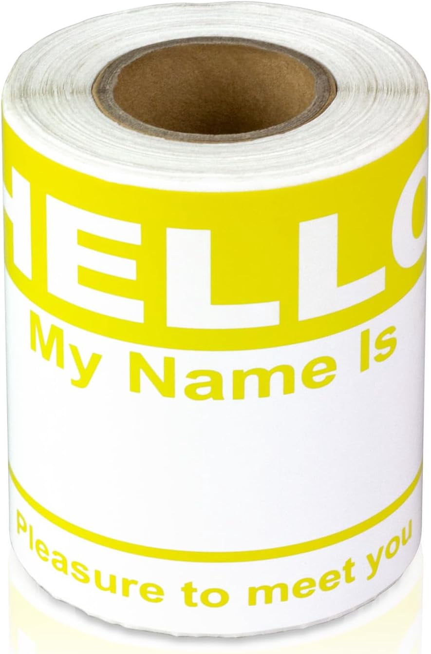 Hello My Name is Name Labels (2-5/16 x 4 inch, Yellow - 100 Labels ...