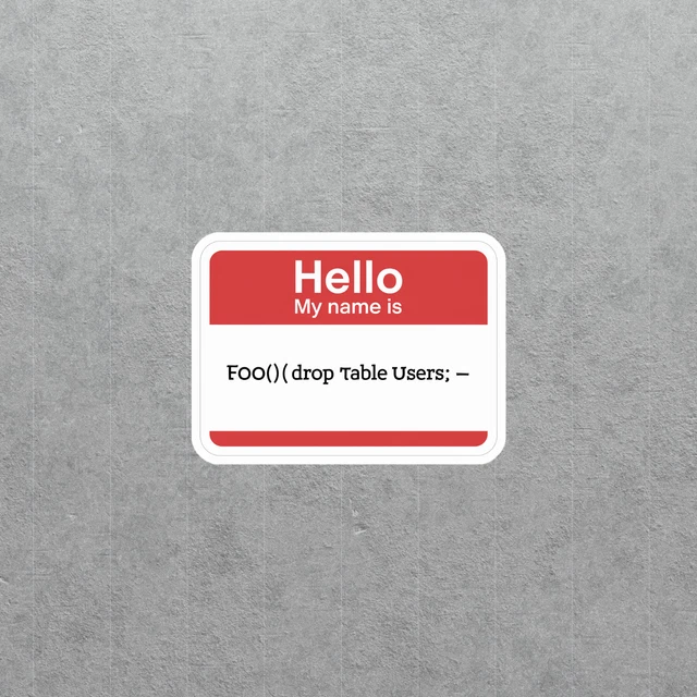 Hello My Name Is Drop Table Users Sql Stickerphone Decal Water Bottle ...