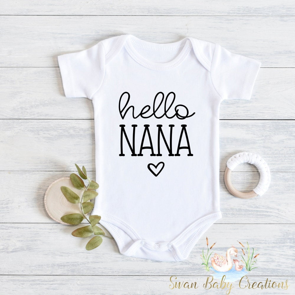 Hello Nana , Baby Announcement, Pregnancy Announcement, Pregnancy Reveal Gift For Mom , Reveal ...