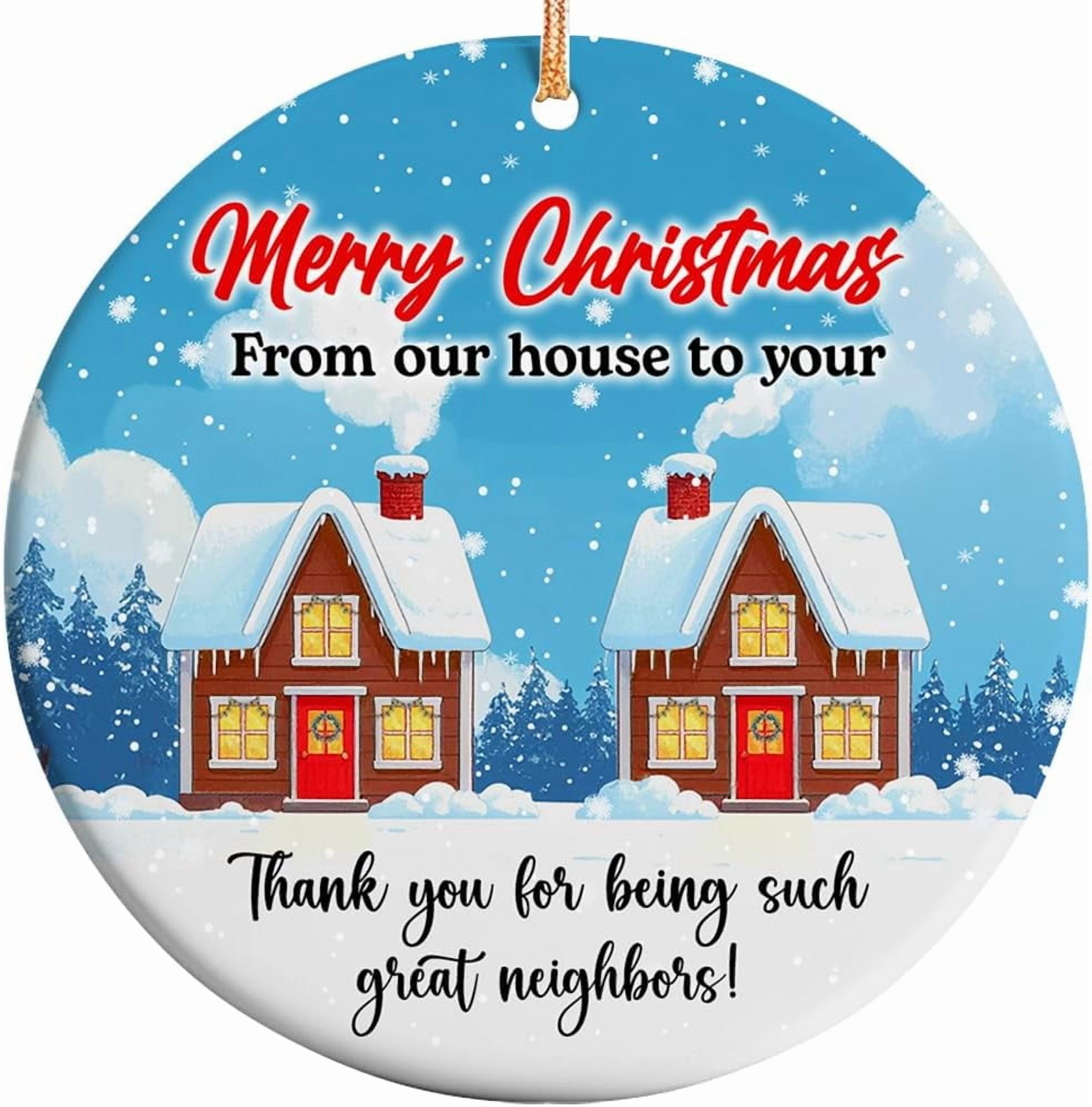 Hello Neighbor Merry Christmas Ornament - Holiday Greeting Christmas ...