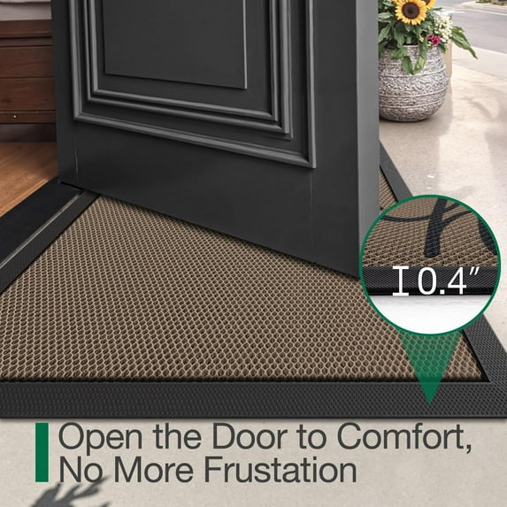 Hello Outdoor Welcome Door Mat 24 x 36 in, Non-Slip Durable Rubber ...