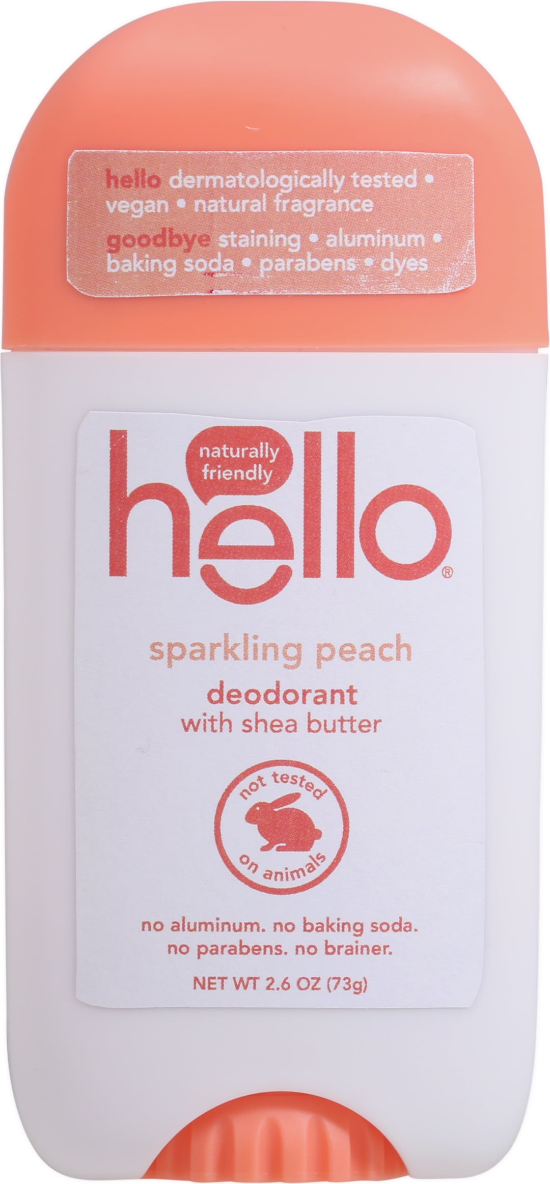 Hello Peach Scent 2 Pack Aluminum-Free Unisex Deodorant, Natural ...